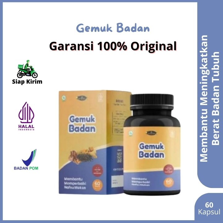 Jual GEMUK BADAN Obat Kapsul Herbal Penggemuk Badan 100% Asli Original ...