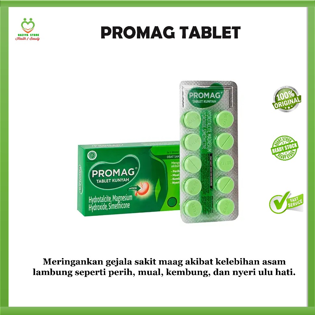 Jual PROMAG TABLET Obat Maag, Asam Lambung, Nyeri Ulu Hati, Perut ...