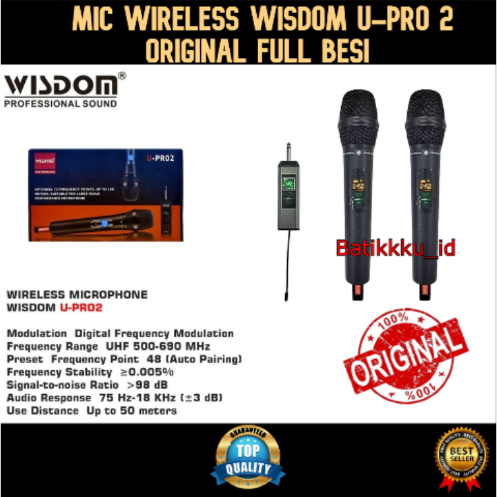 Jual Mic Wireless WISDOM U PRO 2 UPRO 2 U PRO2 ORIGINAL 2 MIC FULL BESI ...