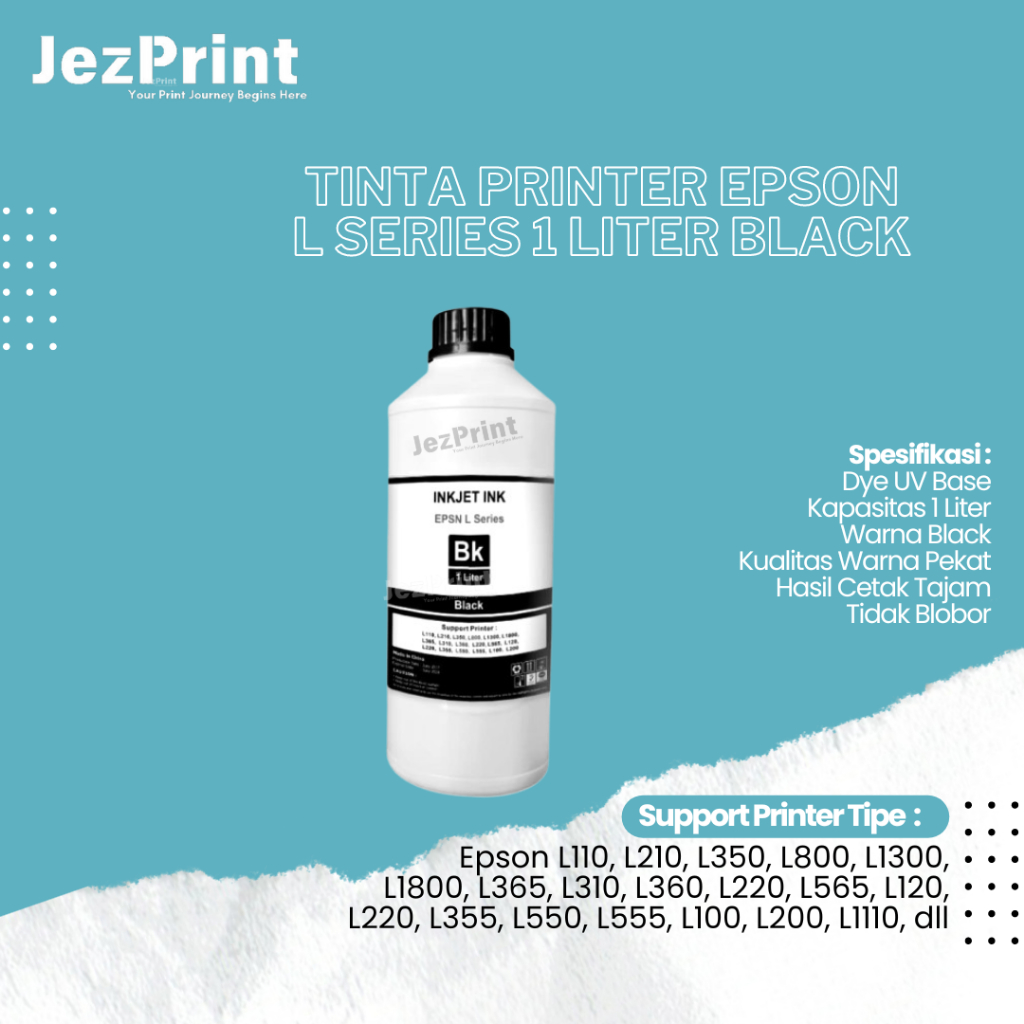Jual Tinta L Series Epson 1 Liter CMYK L110 L210 L350 L800 L1800 L310 ...