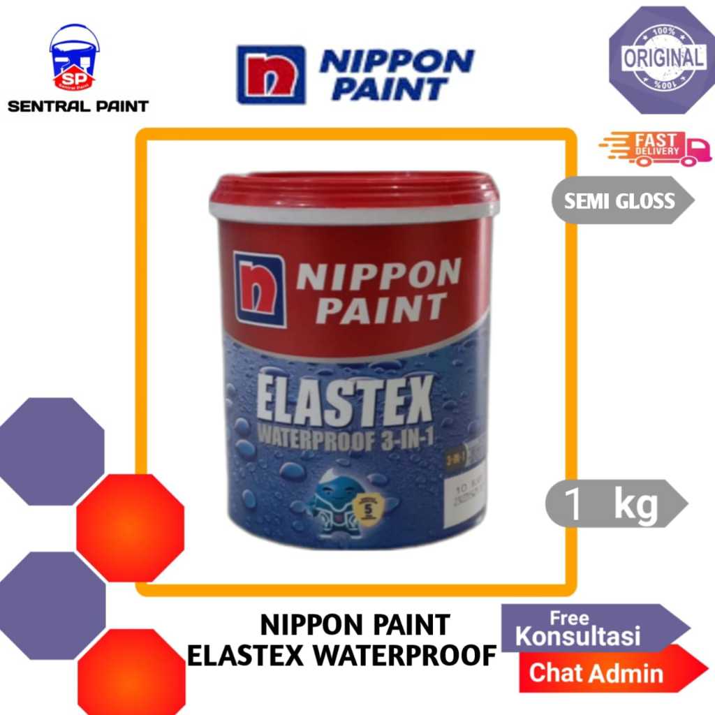 Jual CAT ELASTEX WATERPROOF (Pelapis Anti Bocor) NIPPON PAINT 1KG ...