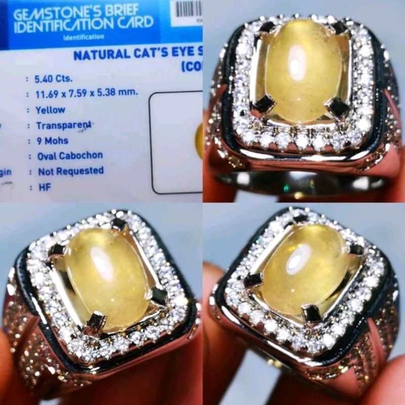 Jual Natural Cat's Eye Yellow Sapphire Corundum - HF - Yakult Kuning ...