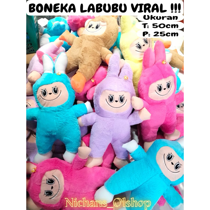 Jual BONEKA LABUBU JUMBO VIRAL // BONEKA THE MONSTER LABUBU MACARON ...