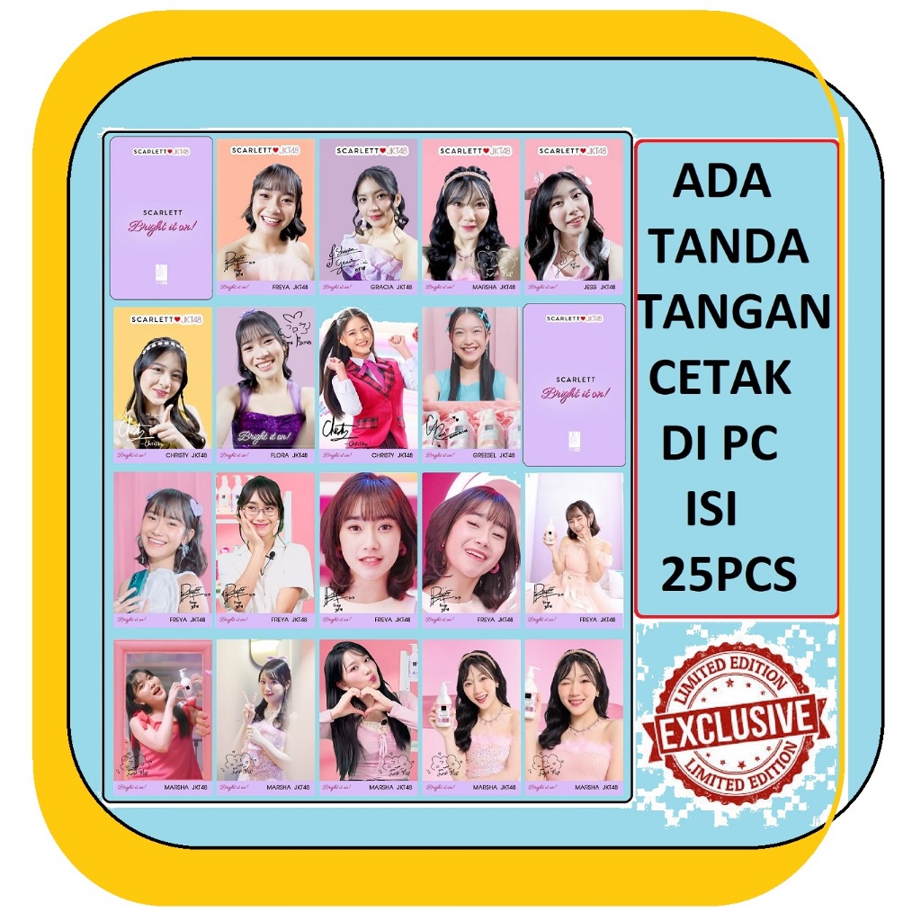 Jual PC JKT48, Photocard JKT48 Unofficial/Fanmade (Isi 25 Pcs) Kabesha 2024 LOMOCARD 100 % 2SISI ...