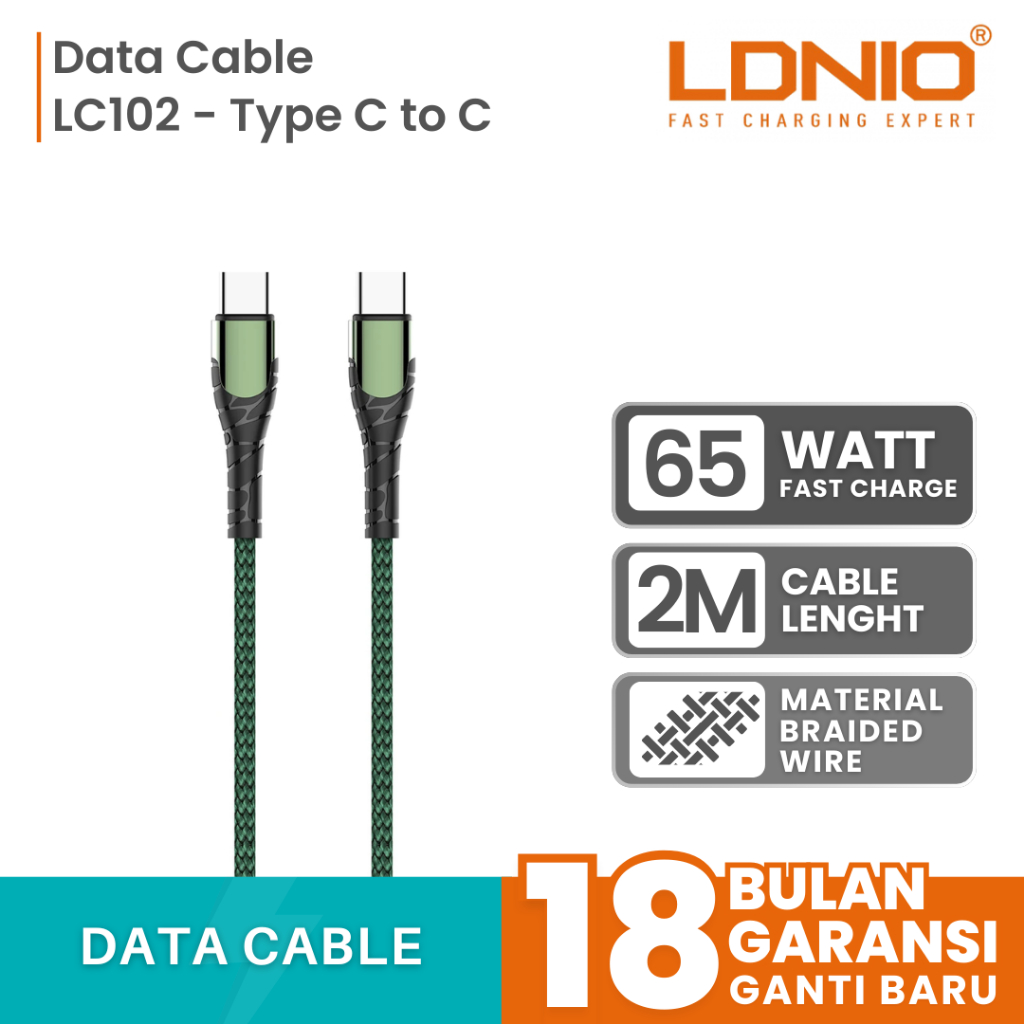Jual LDNIO LC101 Kabel Data Fast Charging PD Type C to Type C Cable Dat | Shopee Indonesia