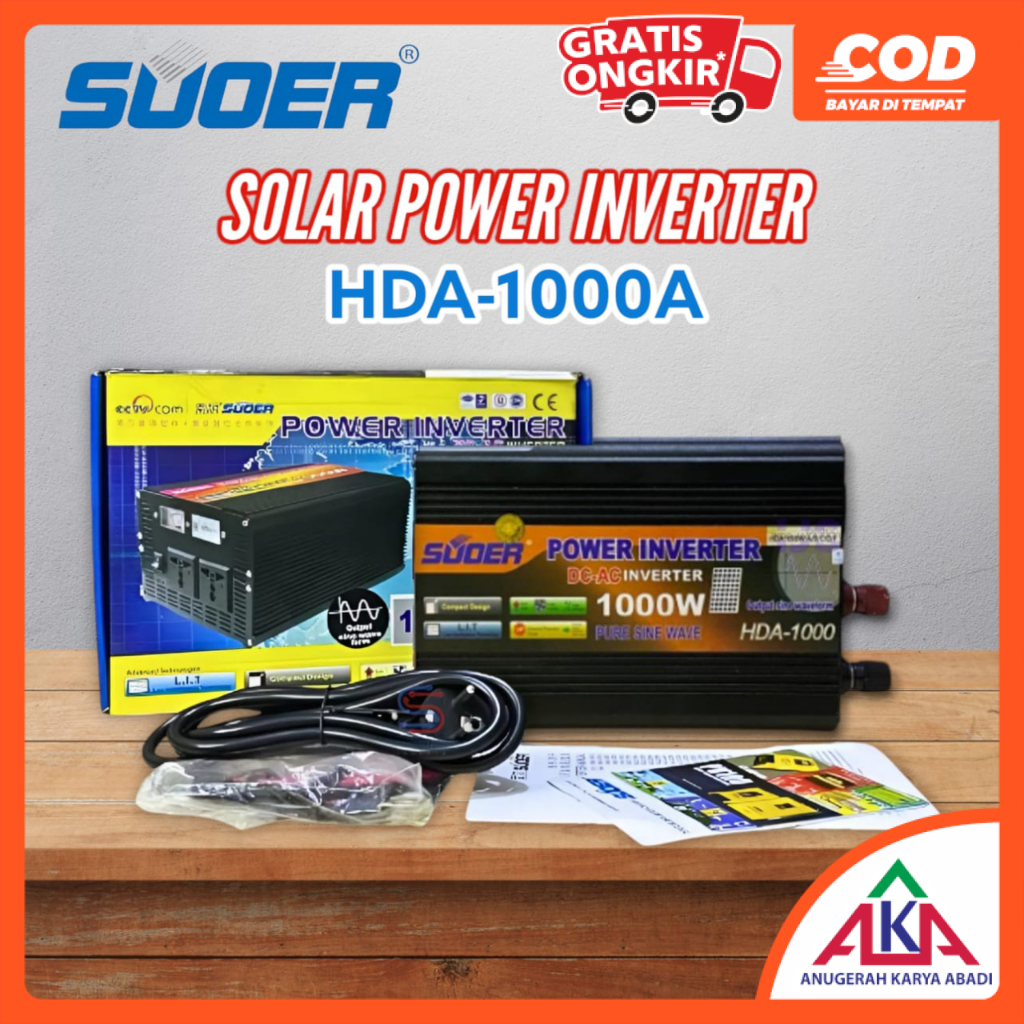 Jual SUOER Power Inverter DC To AC PSW Pure Sine Wave 12V To 220V 500W / 1000W Watt FPC-500AL ...