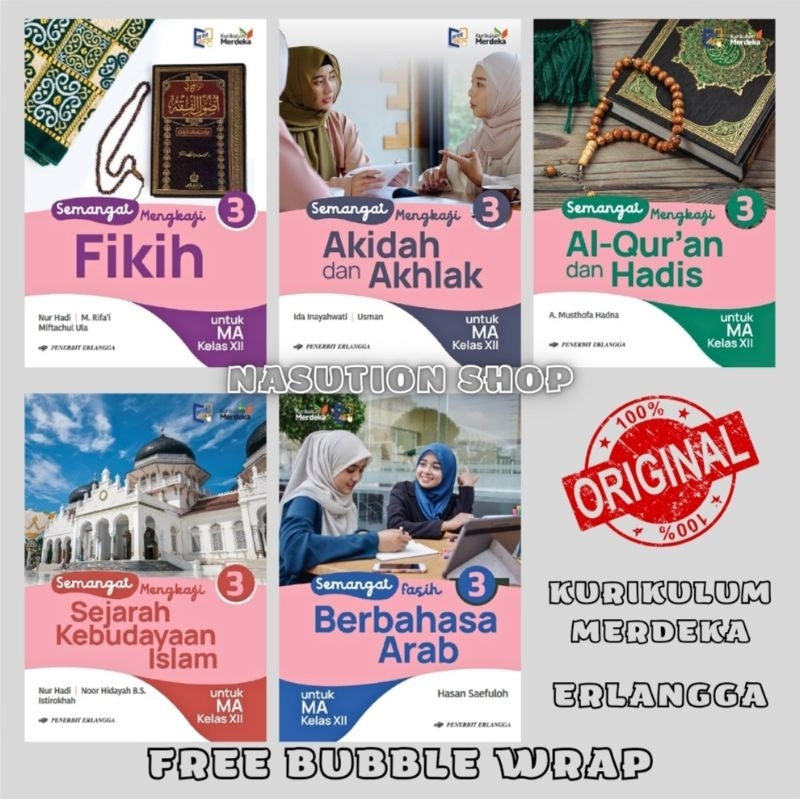 Jual Buku Kelas 3 / XII 12 MA Erlangga Kurikulum Merdeka Madrasah Aliyah - Bahasa Arab Akidah ...
