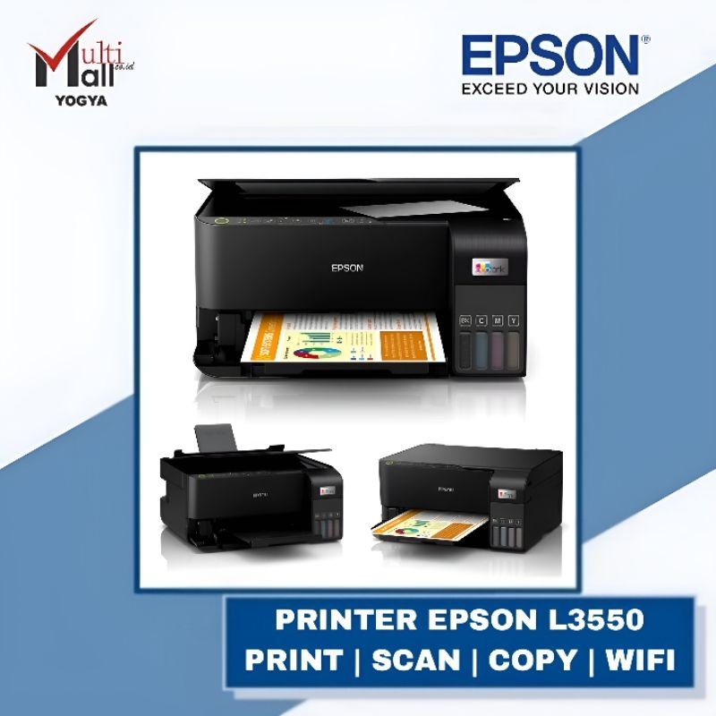 Jual Epson Printer L3550 Print Scan Copy WiFi A4 Printer All-In-One Wireless EcoTank | Shopee ...