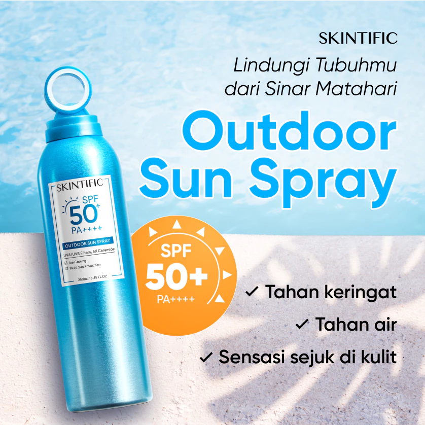 Jual SKINTIFIC OUTDOOR SUNSPRAY SPF 50 PA++++ / SUNBLOCK BADAN | Shopee ...