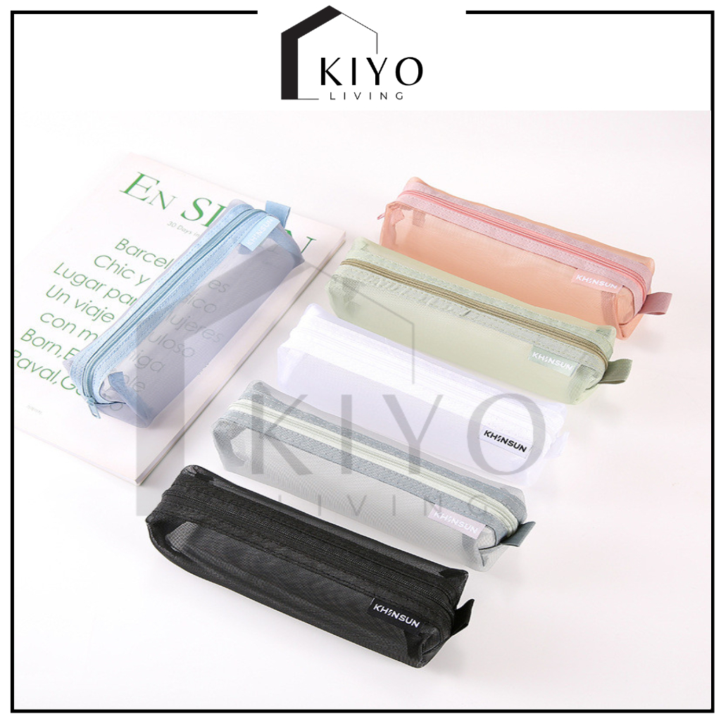 Jual KIYO Kotak Pensil Nylon Transparan / Tempat Stationery Jaring ...