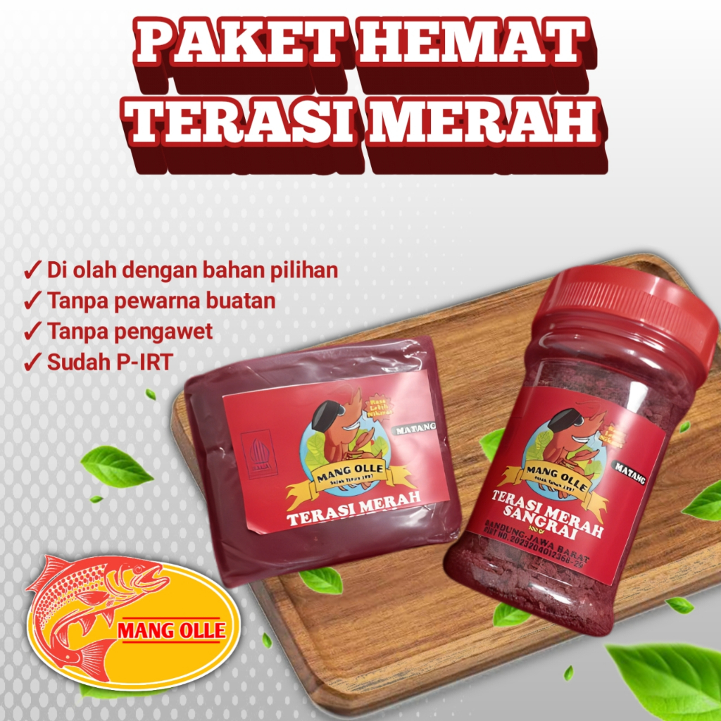 Jual Terasi merah mentah dan Terasi matang paket hemat, lezat dan ...