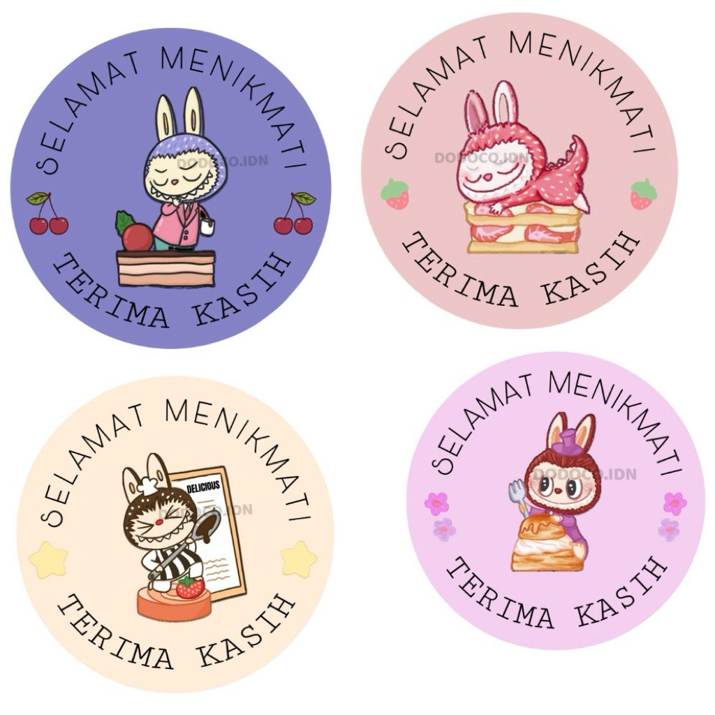 Jual Stiker 1 Roll Selamat Menikmati Lucu Untuk Tempel Dibox Makanan ...