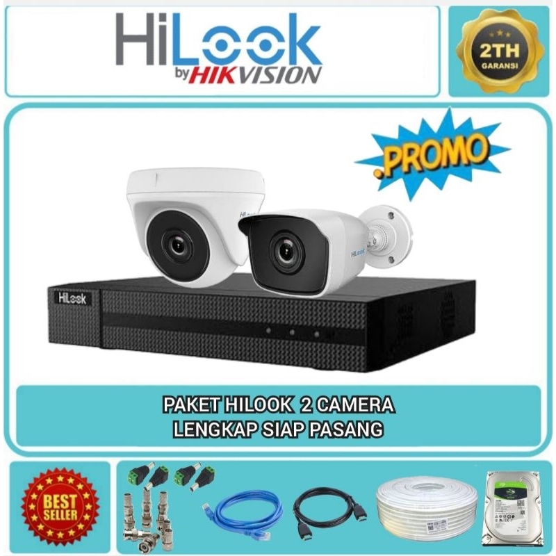 Jual Paket CCTV HILOOK 2 Channel 2CH 2 Titik Murah Bergaransi 2Kamera | Shopee Indonesia