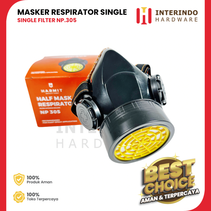 Jual Masker Respirator NP 305 Single Filter RC 203 Anti Asap HARMIT ...