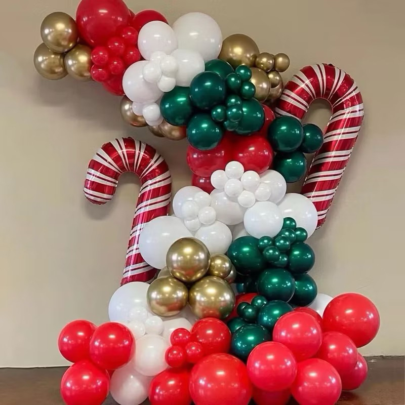 Jual 130pcs PAKET BALON GARLAND DEKORASI CANDY CANE BESAR NATAL MERRY ...