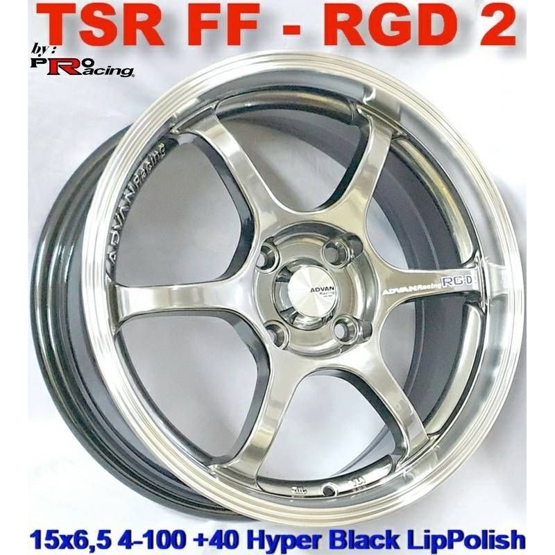Jual velg advan rgd2 rinf 15 lebar 6.5 et40 pcd 4x100 hyper black lip ...
