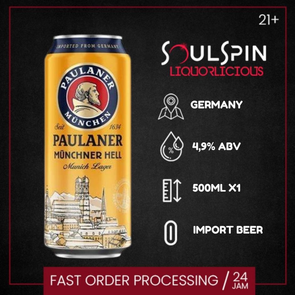 Jual Paulaner Munchner Hell 500ml kaleng German Beer Bir | Shopee Indonesia
