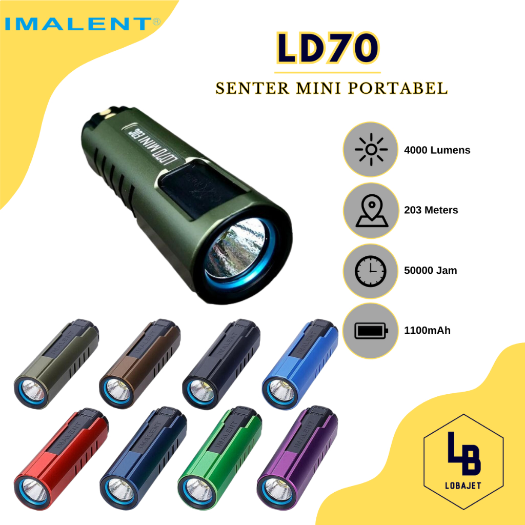 Jual IMALENT LD70 - Mini EDC Flashlight 4000 Lumens - Senter Mini Portabel | Shopee Indonesia