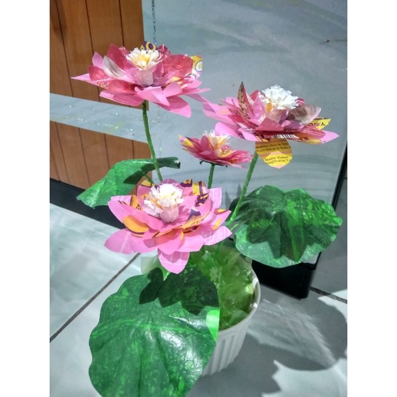 Jual bunga teratai dari bungkus pakan kucing//bunga daur ulang ...