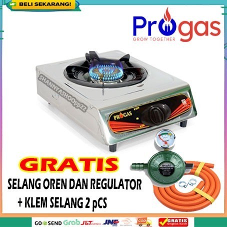 Jual Kompor Gas 1 Tungku Progas Free Selang Regulator SNI.HARGA PROMO ...