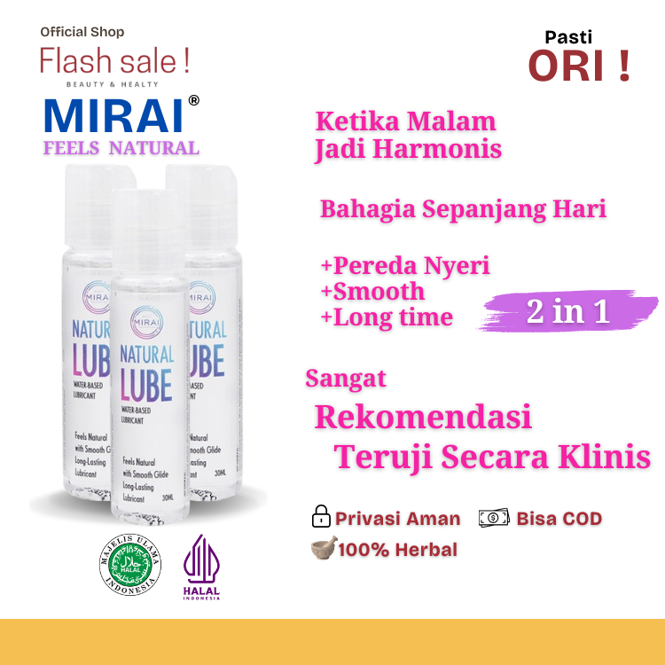 Jual Mirai Feels Natural 30 ML Original Pereda Nyeri Kulit Ketika Berduaan | Shopee Indonesia