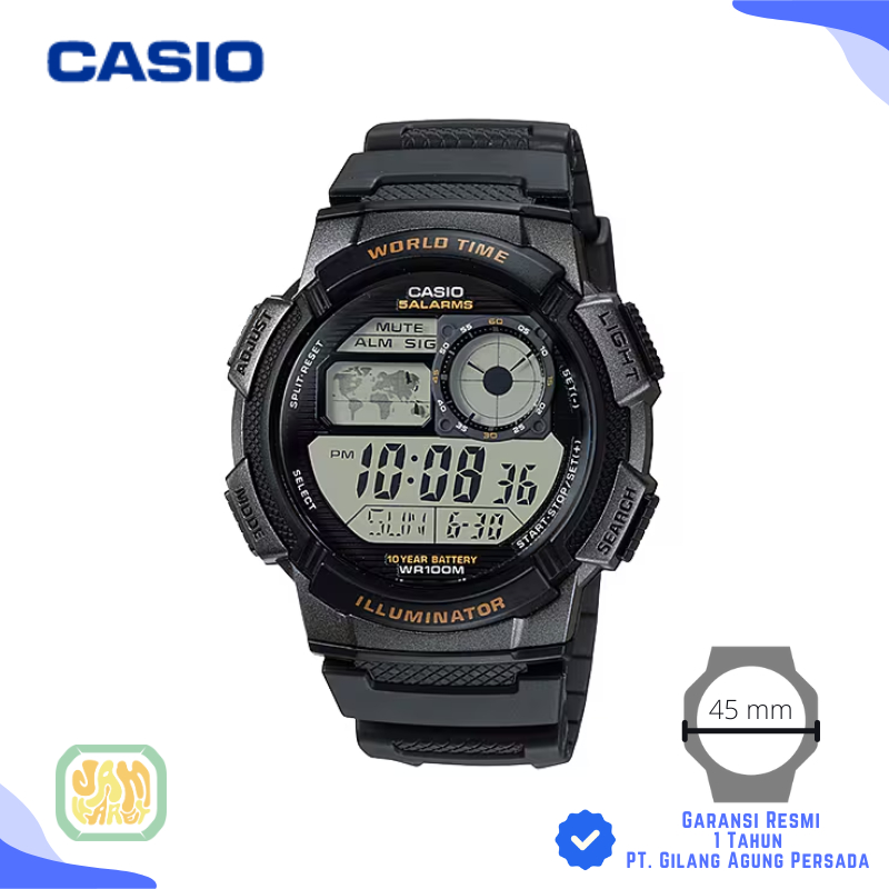 Jual JAM TANGAN PRIA CASIO AE-1000W-1A ORIGINAL - AE1000W HITAM | Shopee Indonesia