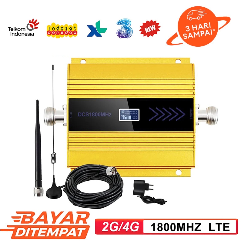 Jual Fullset 1800MHZ Booster GSM 1800 2g 4g LTE Sinyal HP Repeater Booster Penguat Sinyal 4G ...