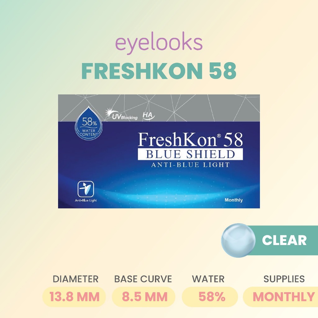 Jual EYELOOKS - FRESHKON 58 BLUE SHIELD ANTI BLUE LIGHT SOFTLENS BENING ...