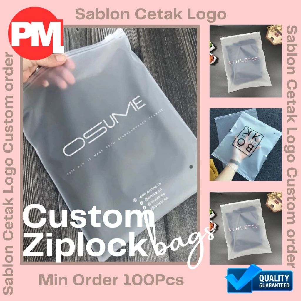 Jual Custom Logo cetak Plastik Zipper ziplock bag | Shopee Indonesia