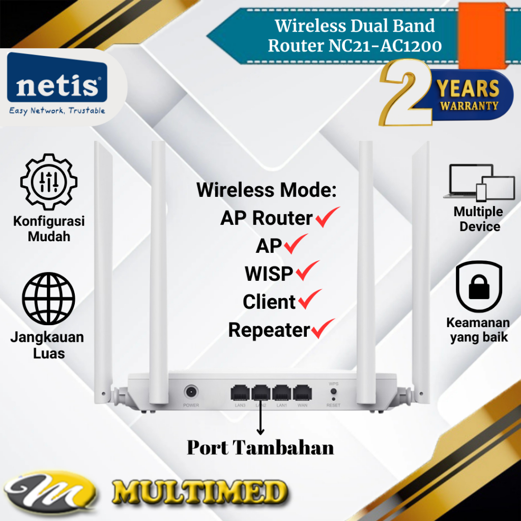 Jual NETIS NC21 AC1200 Wireless Dual Band Router NC 21 NC-21 NC21 ...