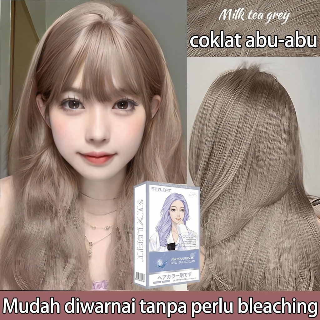 Jual STYLE FIT cat rambut milk tea*200ml Tidak perlu pemutih, pewarna ...