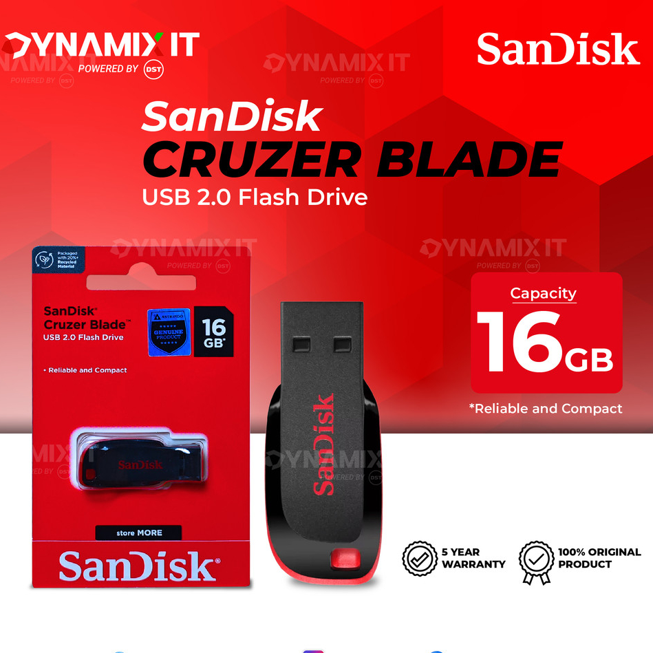 Jual USB Flashdisk Flash Disk Sandisk CZ50 Cruzer Blade - 16GB | Shopee ...