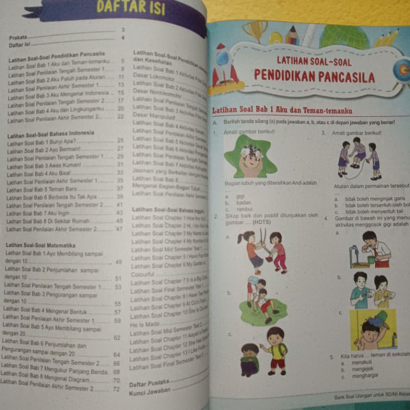Jual BUKU BANK SOAL ULANGAN KELAS 1 SD KURIKULUM MERDEKA SEMESTER 1&2 ...