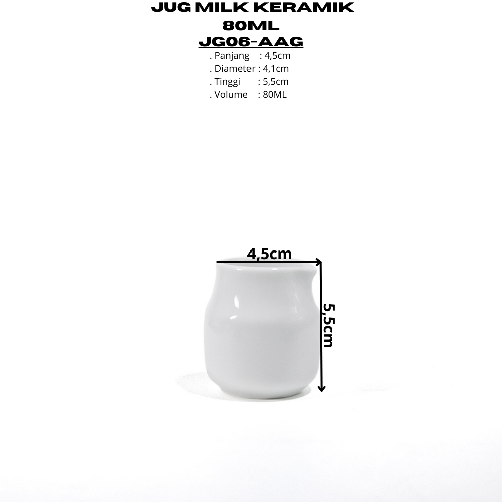 Jual Jug Milk Keramik 80ML (3PCS) Polos By Indo Keramik Teko Susu Mini ...