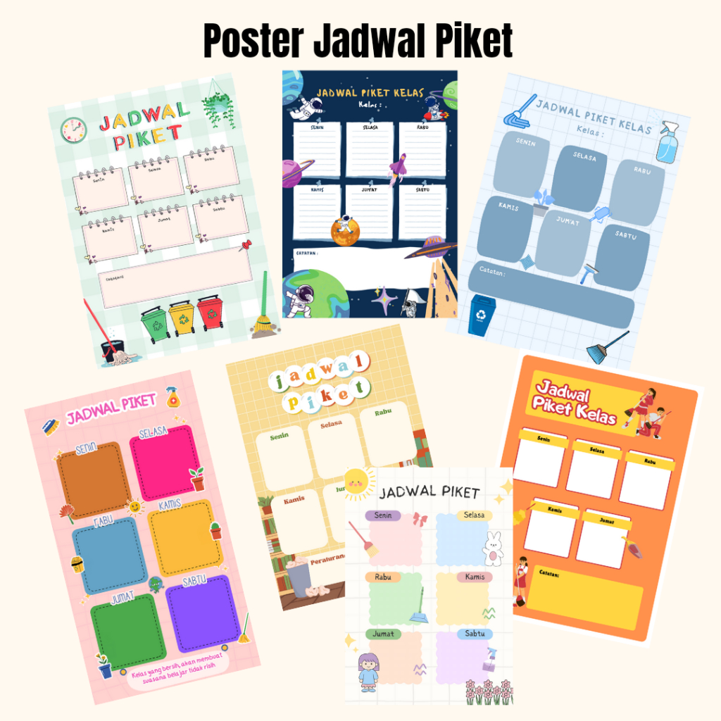 Jual Poster Jadwal Piket Kelas - Poster Dinding Sekolah | Shopee Indonesia