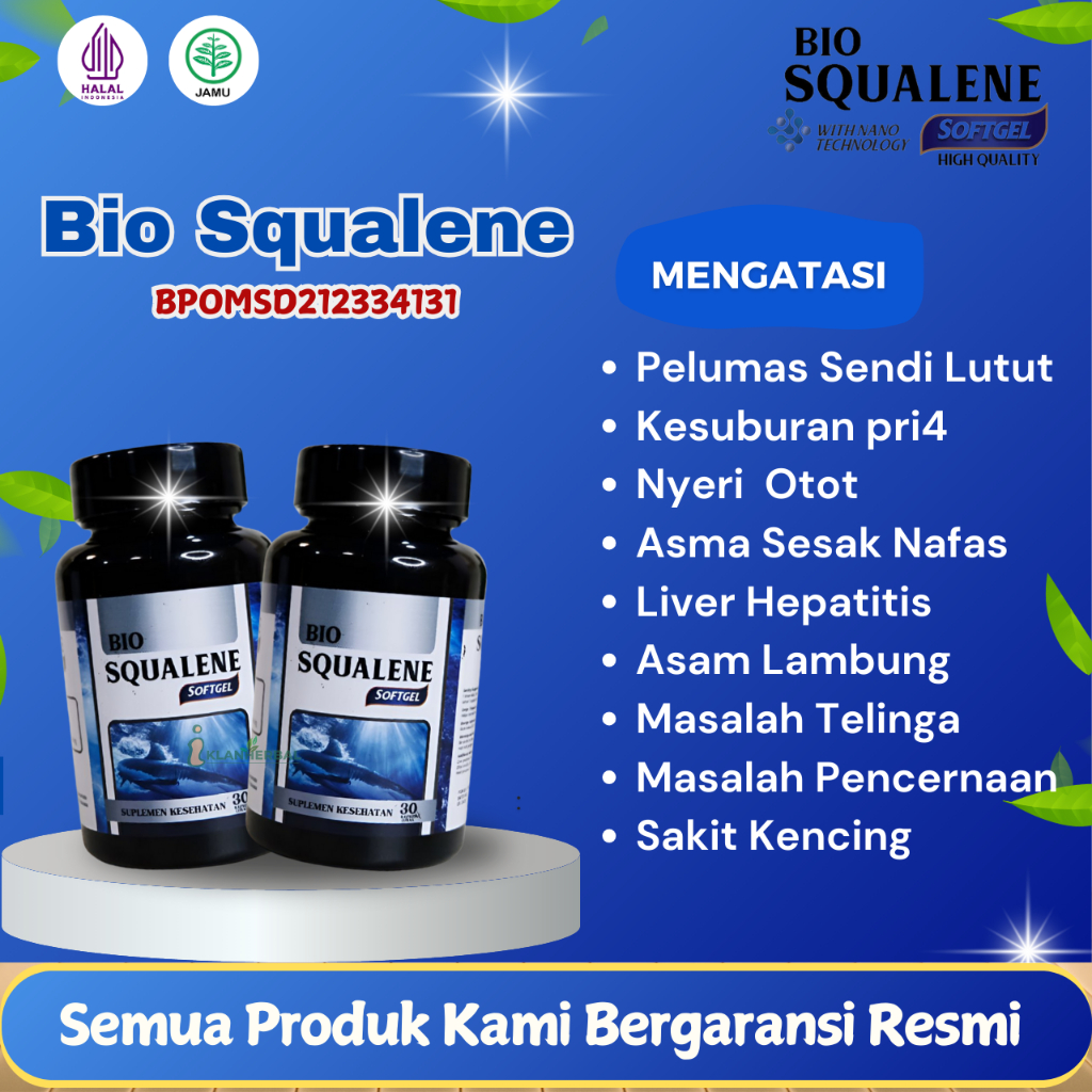 Jual Bio Squalene Softgel 100% asli shark liver oil minyak hati ikan ...