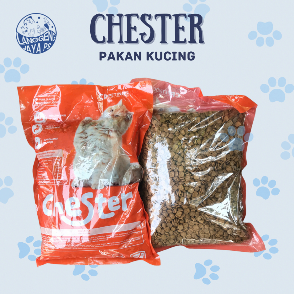 Jual Chester Tuna flavor makanan kucing kering 800 gram KEMASAN PABRIK ...