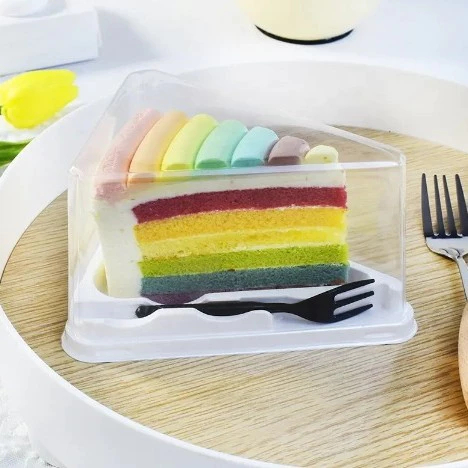 Jual Box Tray Mika SEGITIGA + GARPU Kue Cake Tart Slice Potong @10 PCS ...