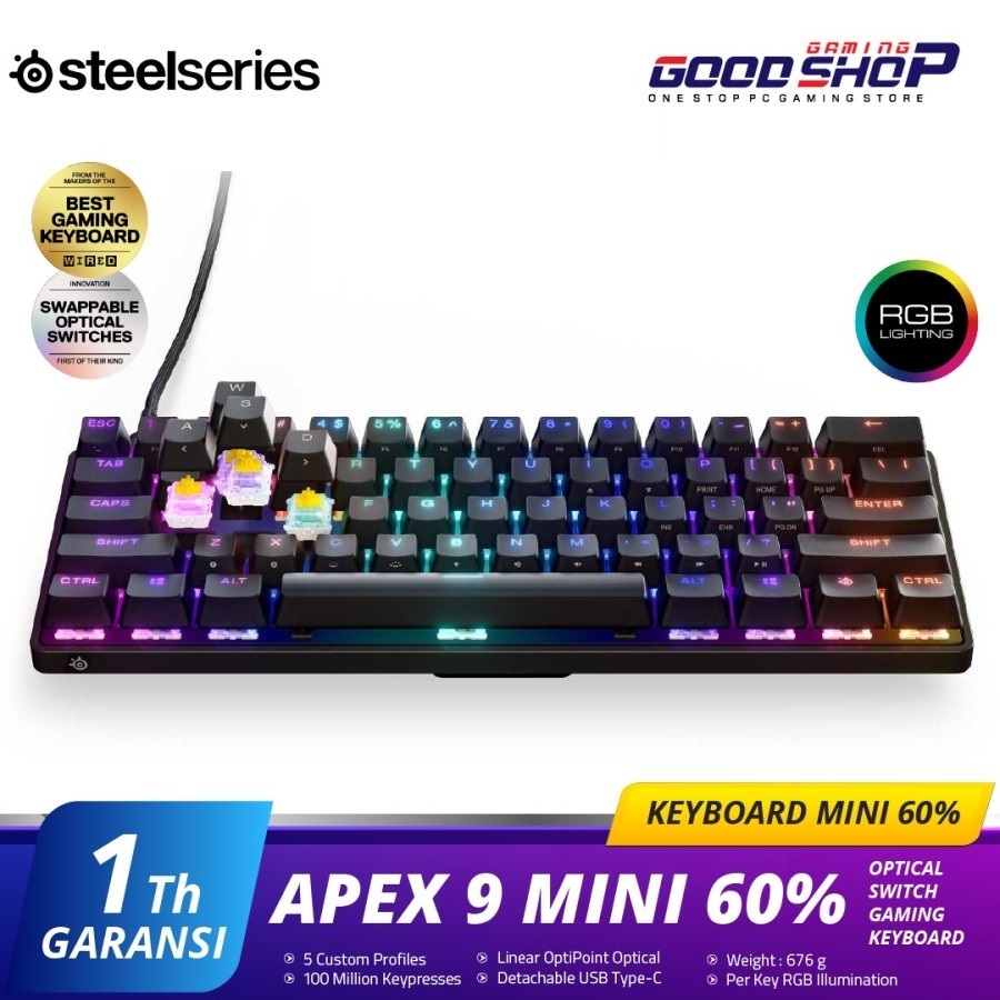 Jual Steelseries Apex 9 Mini 60% - Optical Switch Gaming Keyboard ...