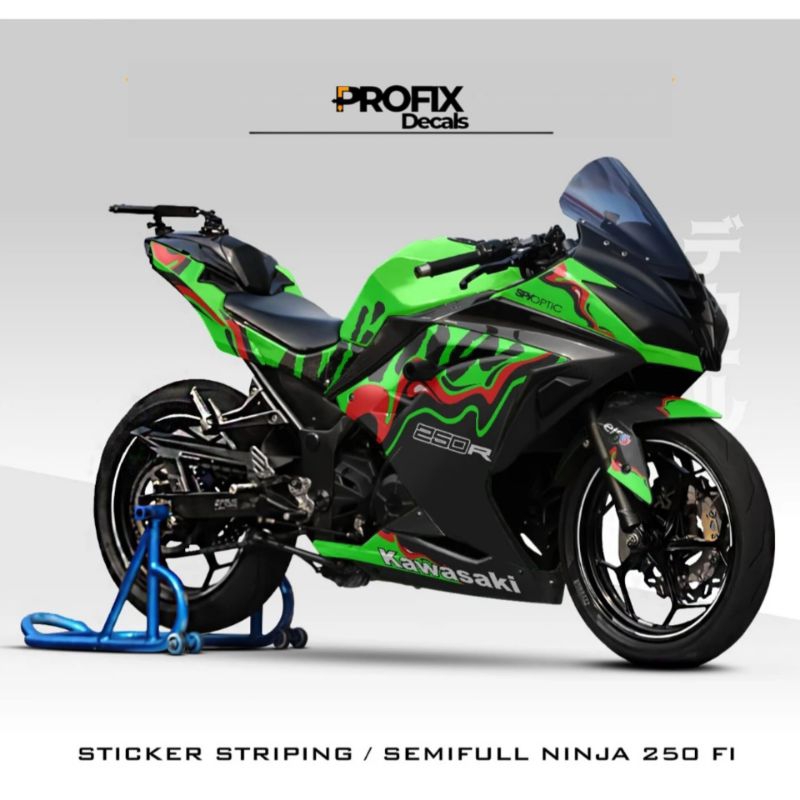 Jual STRIPING NINJA F1 250 / MOTIF 18 CO / STIKER VARIASI / STIKER ...