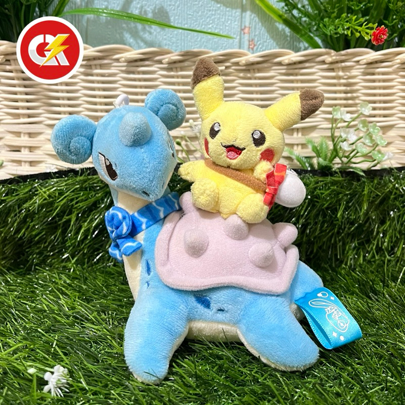 Jual Boneka Plush Keychain Official Pokemon Pikachu Riding Lapras ...