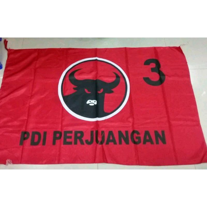 Jual Bendera partai PDI / bendera PDIP ukuran 60 x 90 cm | Shopee Indonesia