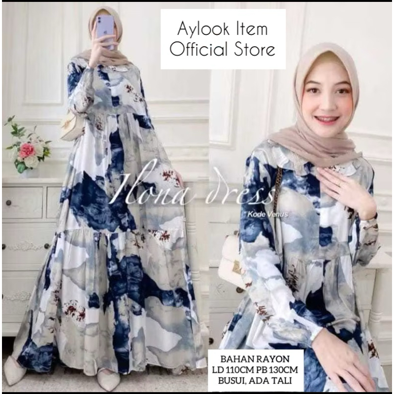 Jual GAMIS WANITA SUSUN RAYON PREMIUM / DRESS BUMIL BUSUI ADEM MOTIF ...