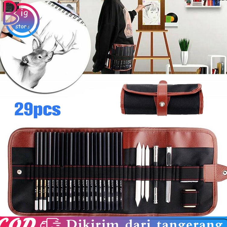 Jual Hemat Terbatas Set 29pcs Sketch Pencil Set Pensil Gambar Sketsa ...
