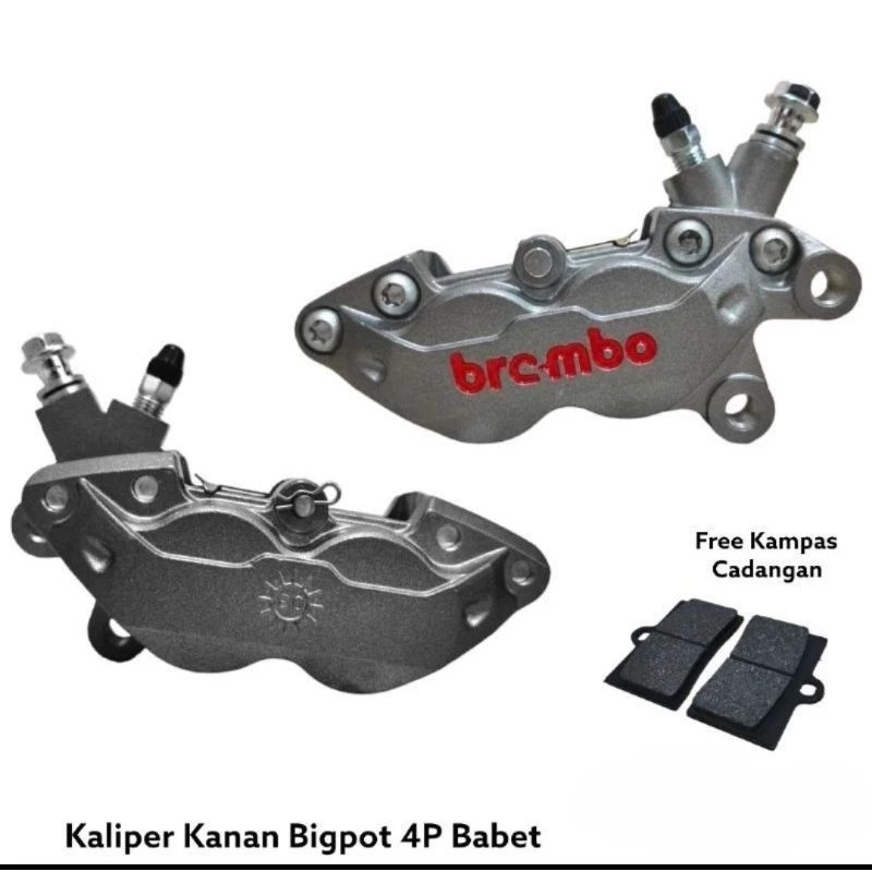 Jual Kaliper Big Pot 4 Piston Babet AXIAL KANAN Universal Caliper 4 Piston Right Axial Universal ...