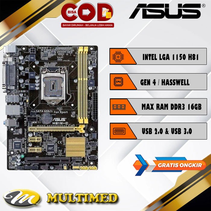 Jual Motherboard Soket 1150 H81 Ddr3 Merk ASUS | Shopee Indonesia