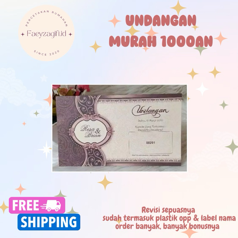 Jual CETAK UNDANGAN PERNIKAHAN MURAH MERIAH ERBA KODE 88201 | Shopee ...