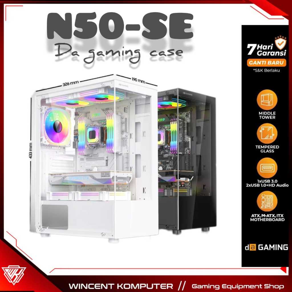 Jual Casing PC Digital Alliance N50SE Middle Tower ATX M-ATX ITX Case ...
