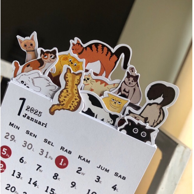 Jual Kalender Kucing 2025 Aesthetic by Tetesanwarna - Cats calendar ...