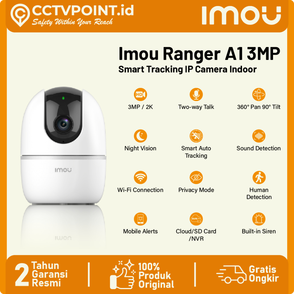 Jual IMOU RANGER A1 3MP 2K WIFI SMART IPCAMERA INDOOR TWO-WAY TALK NHT ...